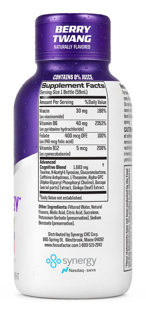 Focus + Energy Shot - Regular Strength - Berry Twang Flavor