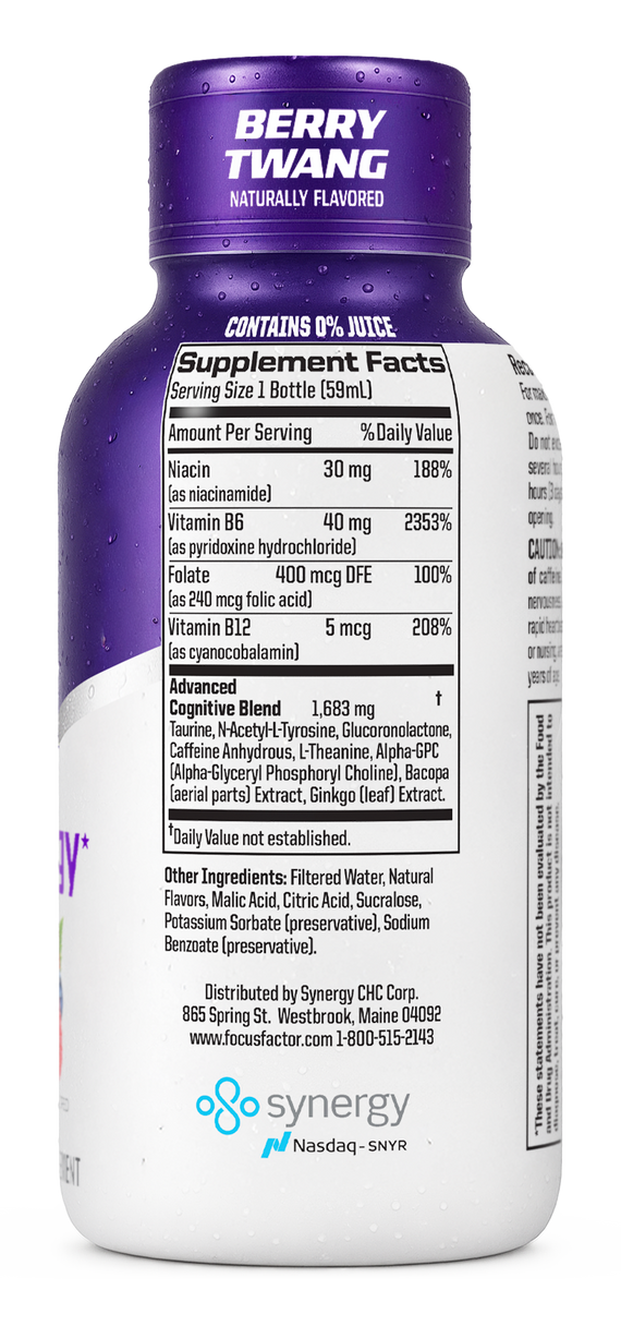 Focus + Energy Shot - Regular Strength - Berry Twang Flavor