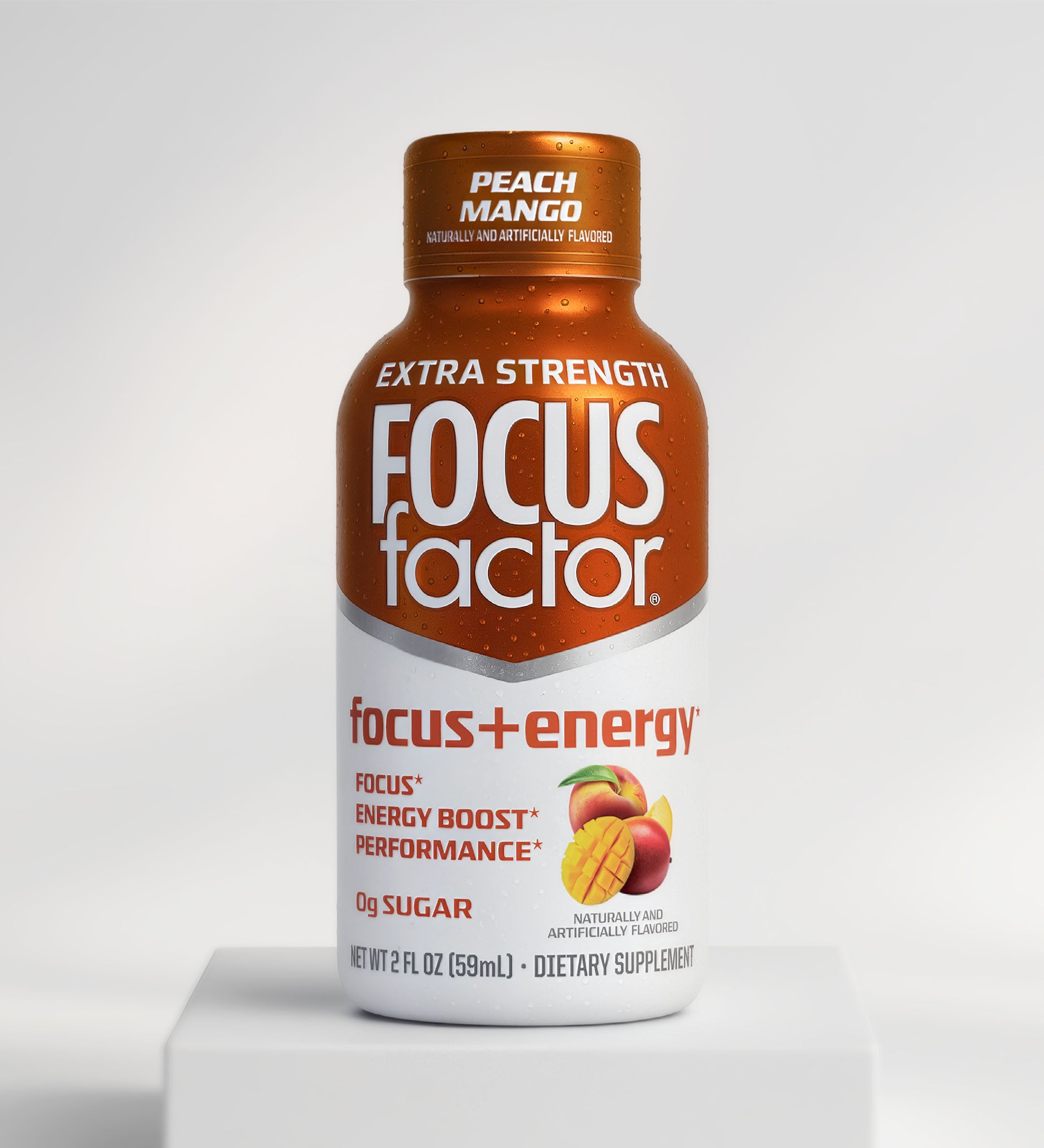 Focus + Energy Shot - Extra Strength - Peach Mango Flavor